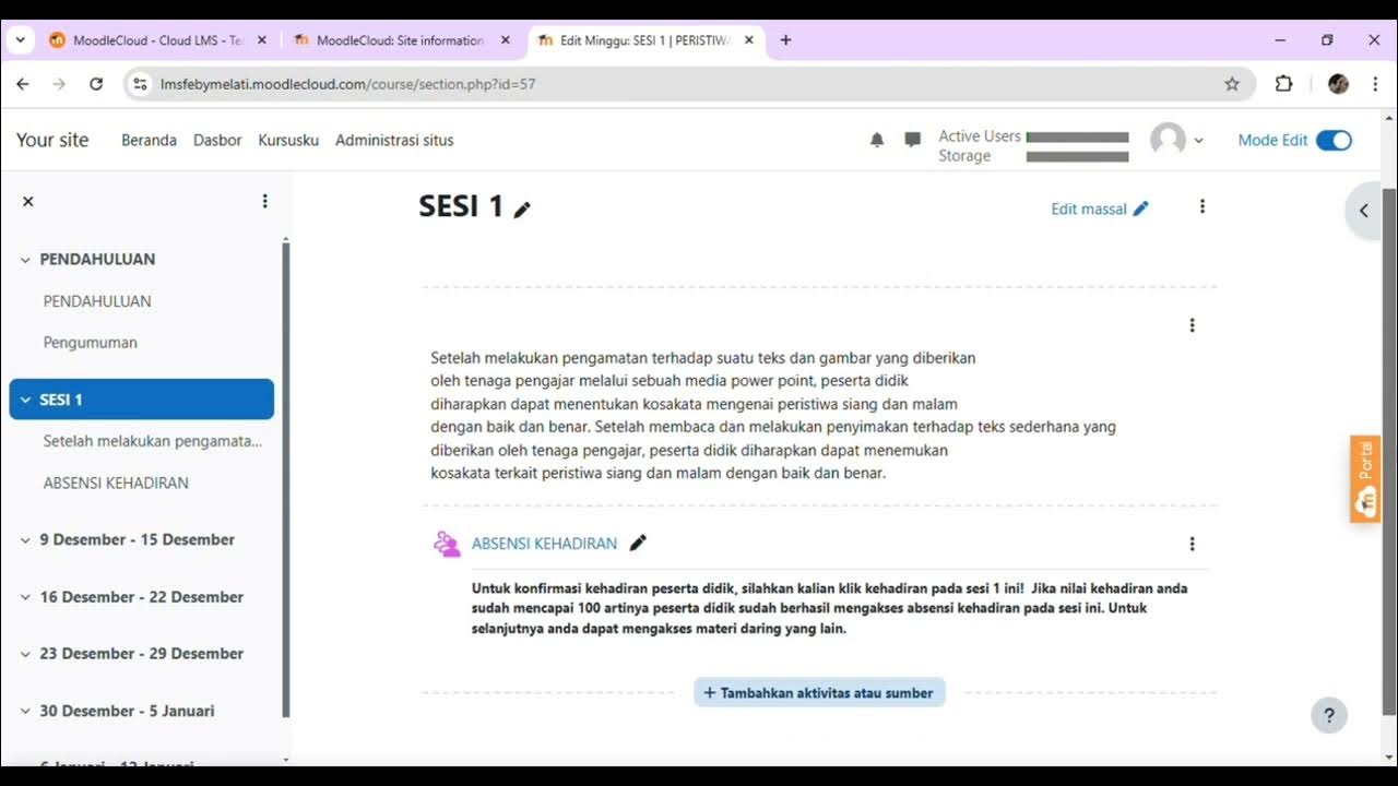 TUTORIAL MEMASUKKAN MATERI KE DALAM LMS PEMBELAJARAN DARING MENGGUNAKAN MOODLECLOUD. - YouTube