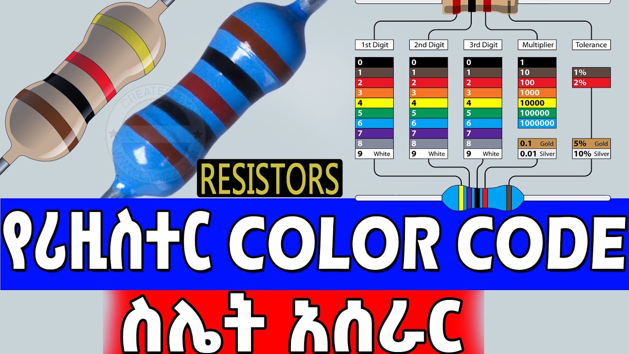 How to Calculate Resistors Ohm value using color code? | የሪዚስተሮች ሪዚስታንስ ...