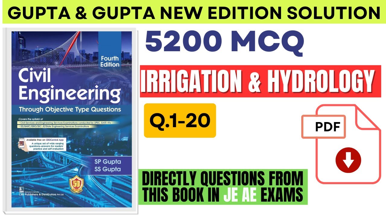 IRRIGATION AND HYDROLOGY Q.1-20 Gupta and Gupta Civil Engineering Book ...