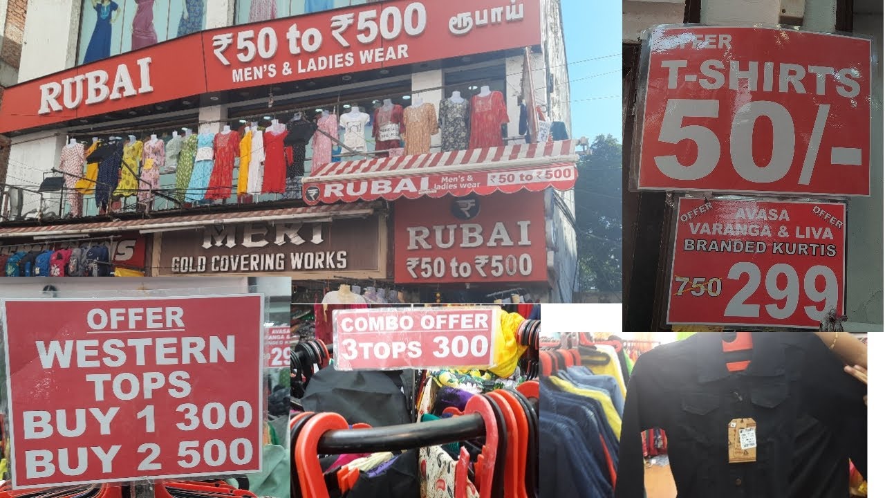Vlog/T.nagar RUBAI 50rs-500rs shop offer vlog - YouTube