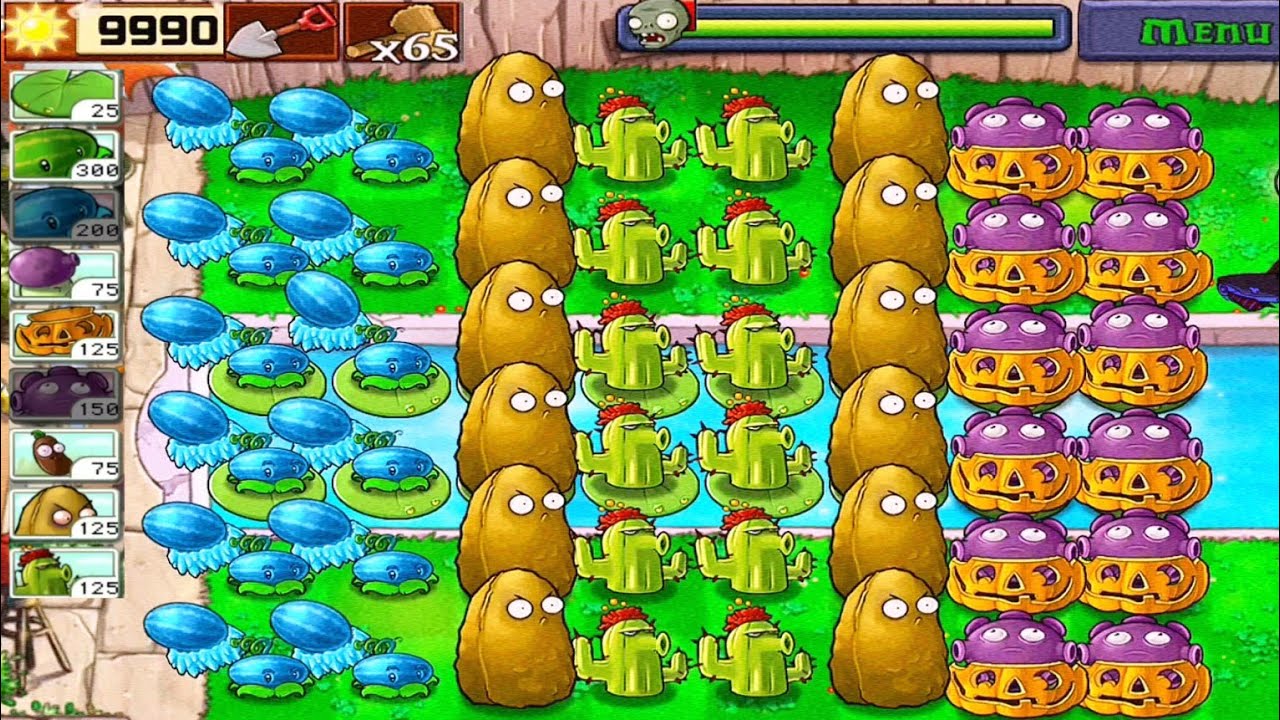 Plants vs Zombies • Winter Melon & Cactus + Gloom shroom vs Zombies ...