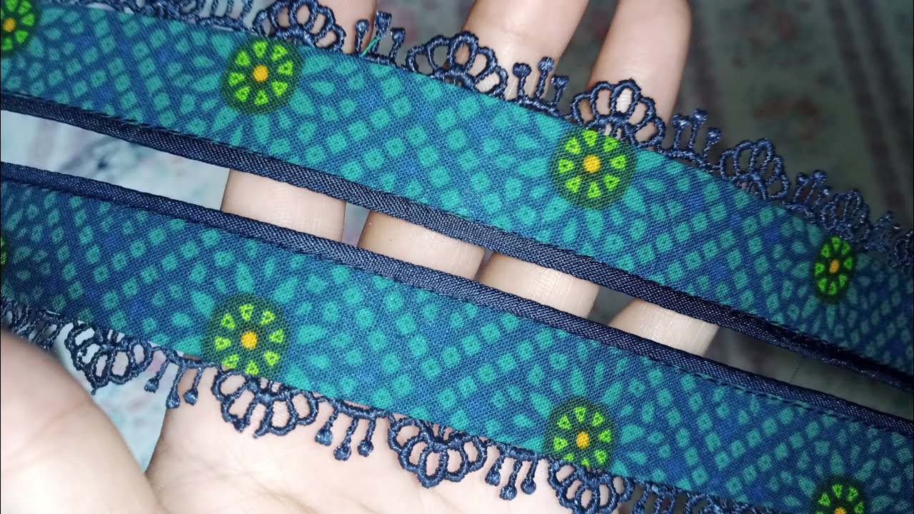 beautiful round neck with piping and lace cutting and stitching|| round ...