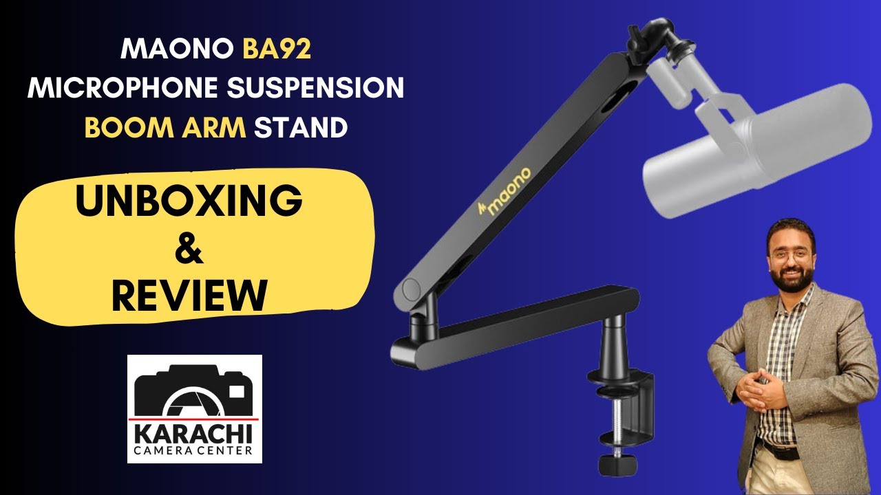 Maono BA92 Microphone Suspension Boom Arm Stand - YouTube