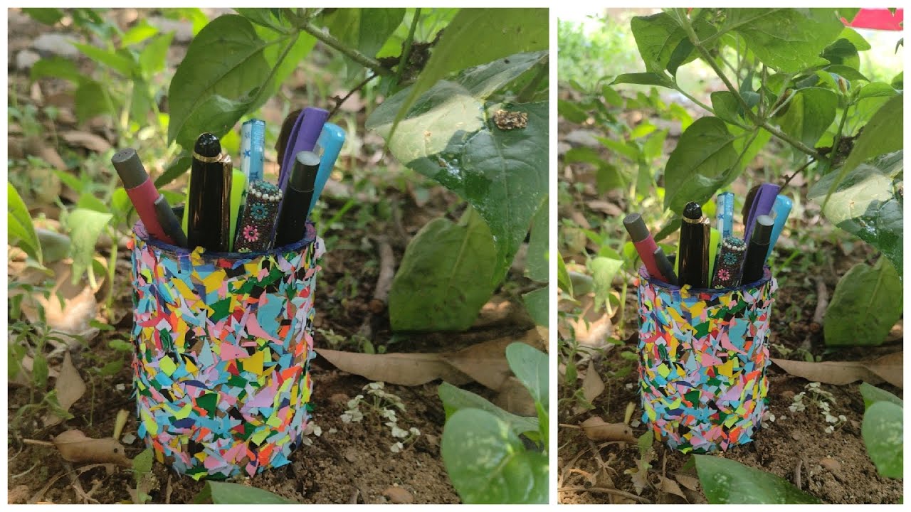 Pen Stand With Waste metarial | Best Out Of Waste | - YouTube