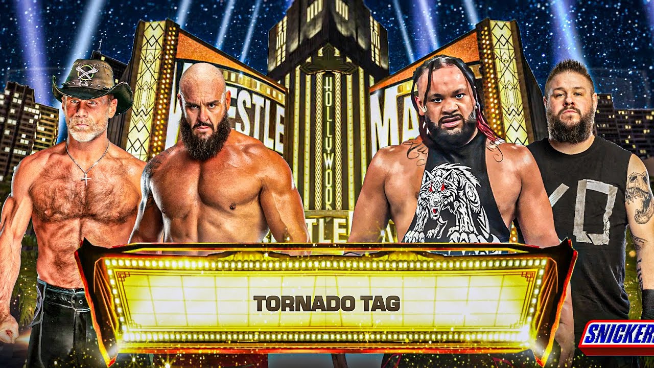 Shawn Michaels & Braun Strowman Vs Jacob Fatu & Kevin Owens - Tornado ...