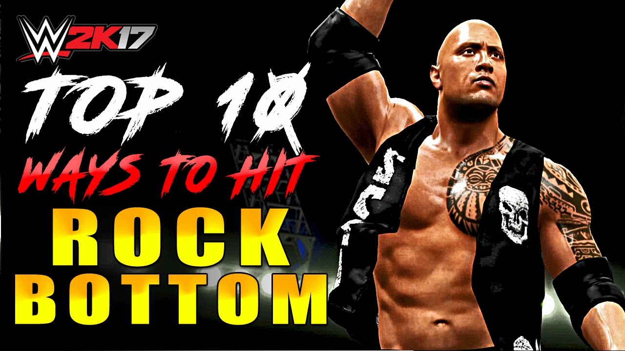 WWE 2K17 TOP 10 Ways to Hit The Rock Bottom - YouTube