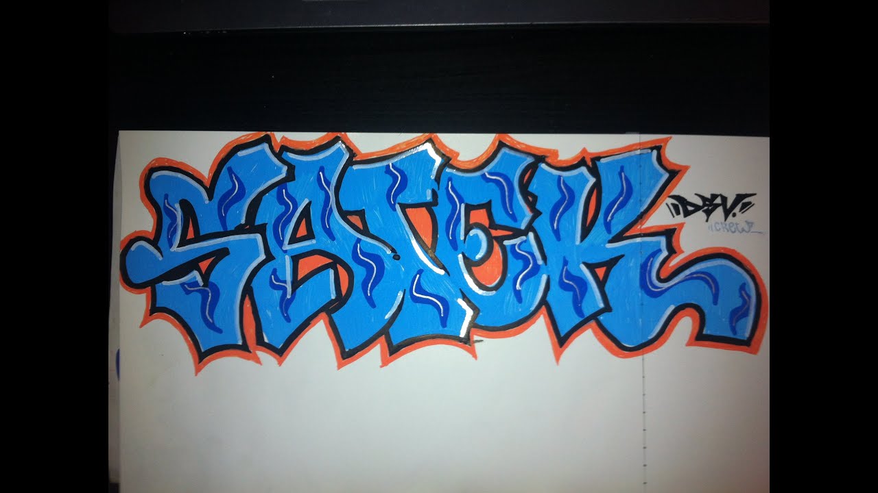 satek graffiti speedart whitebooksession #2 blue piece - YouTube