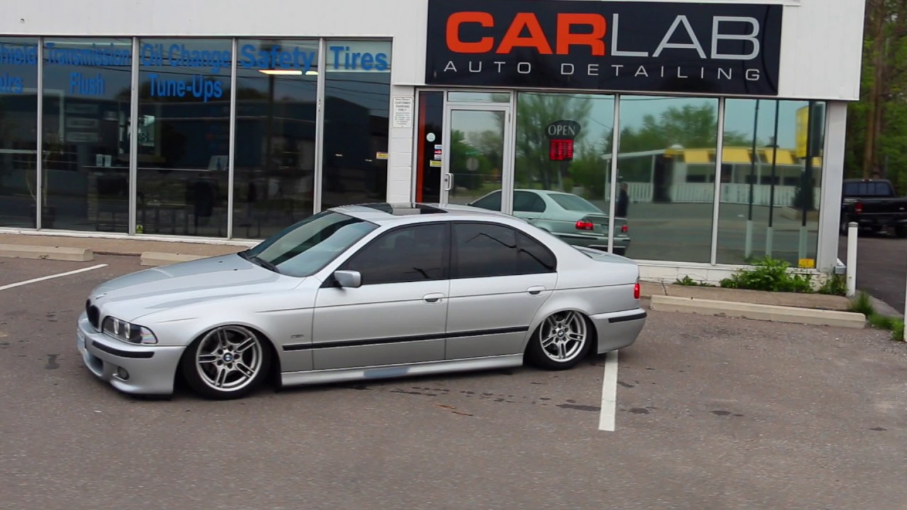 Bmw 540i e39 full car wrap satin black carlab detailing - YouTube