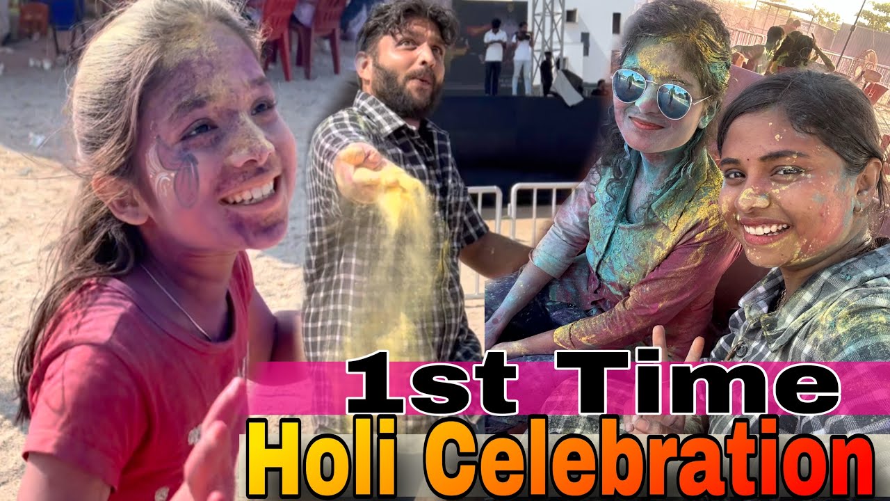 Roma First Holi Celebration🎊Colour கோழி குட்டி ஆக மாறிய Pracசெம Dance ...