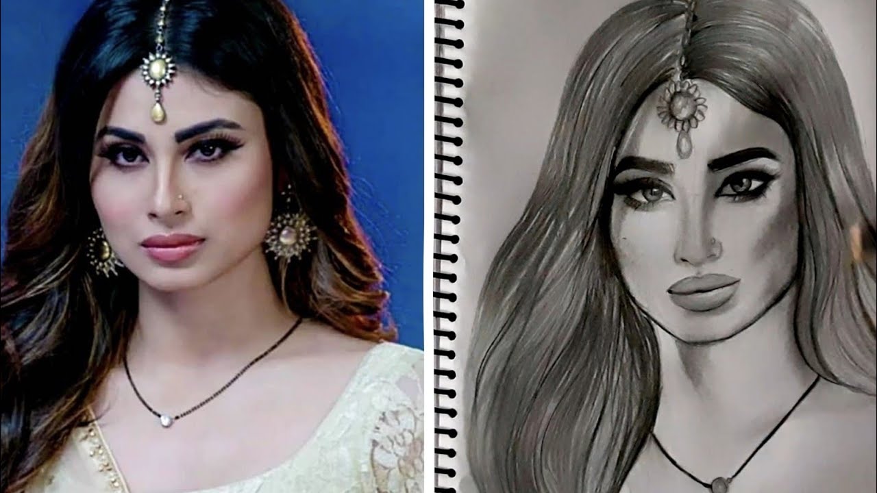 Naagin Drawing Mouni Roy Pencil sketch || Naagin Bgm || Shivanya - YouTube