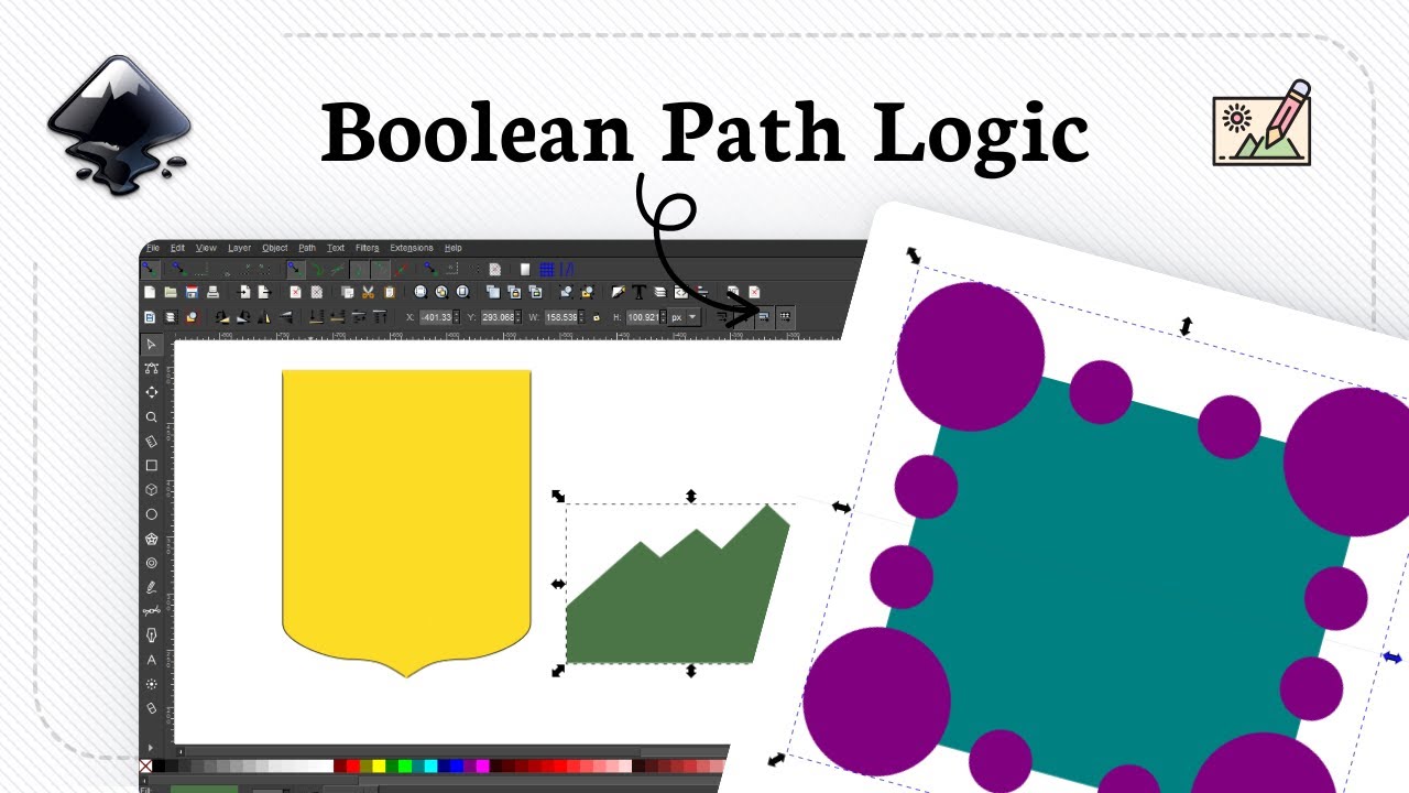 How to combine objects in inkscape (Simplify Path) - YouTube