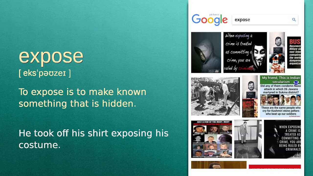 Expose : B2 level english vocabulary lesson, www.LipLix.com - YouTube