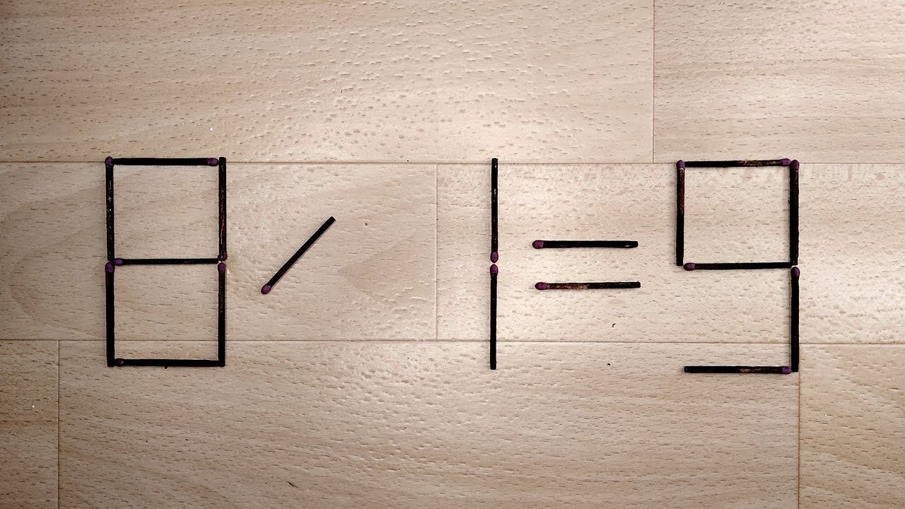 Mathematical puzzle. Move 2 matches so that our equation is correct ...