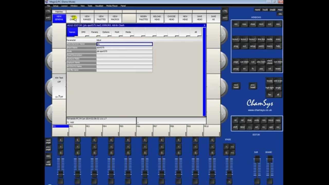 ChamSys Criar New Head Fixture - YouTube