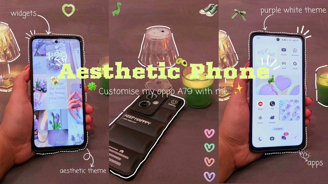 How to make your android phone aesthetic 💚 ️ * Purple White Theme* 💜🤍 ...