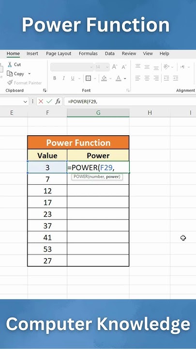 Seek Knowledge How To Use Power Function In Excel Best Trick Exceltech Exceltips Viral