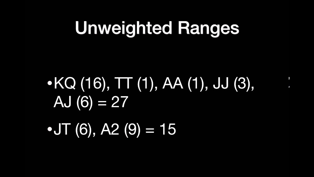Weighted Hand Ranges - YouTube