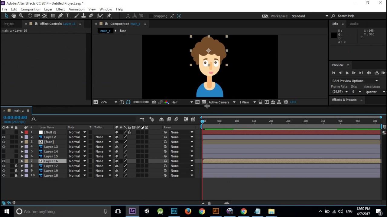 Face rotation with expression Aftereffects - YouTube