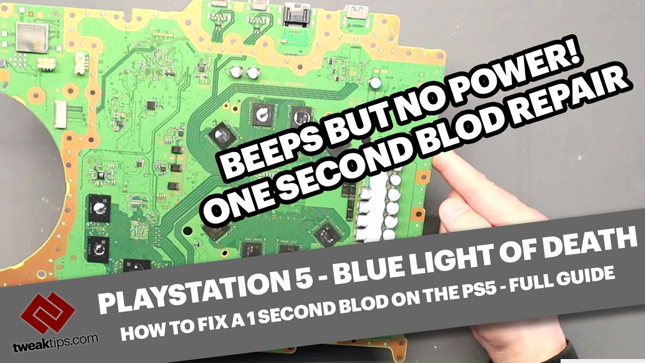PlayStation 5 Beep On Beep Off - How to fix a PS5 that won't turn on. BLOD Blue Light Repair ...