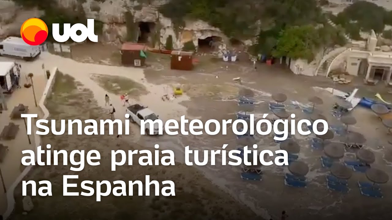 Tsunami meteorológico atinge praia em Maiorca, na Espanha; vídeo mostra ...
