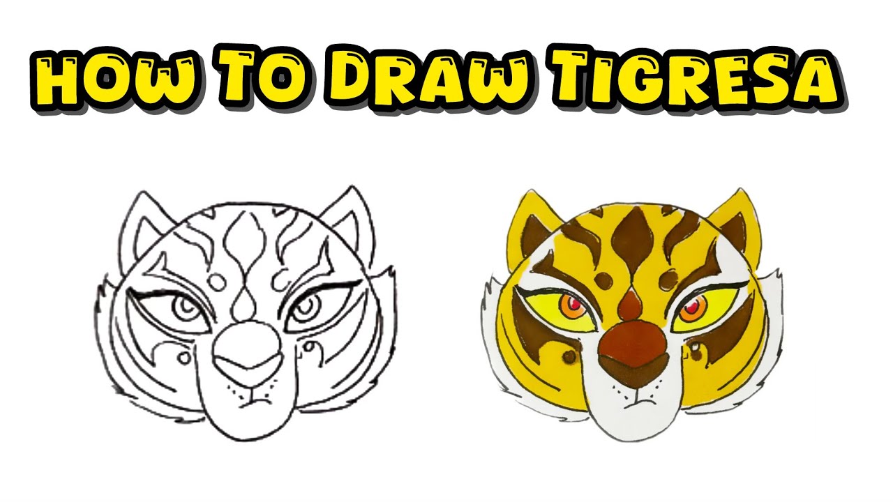 How to Draw Iconic Master Tigress from Kung Fu Panda – Detailed ...