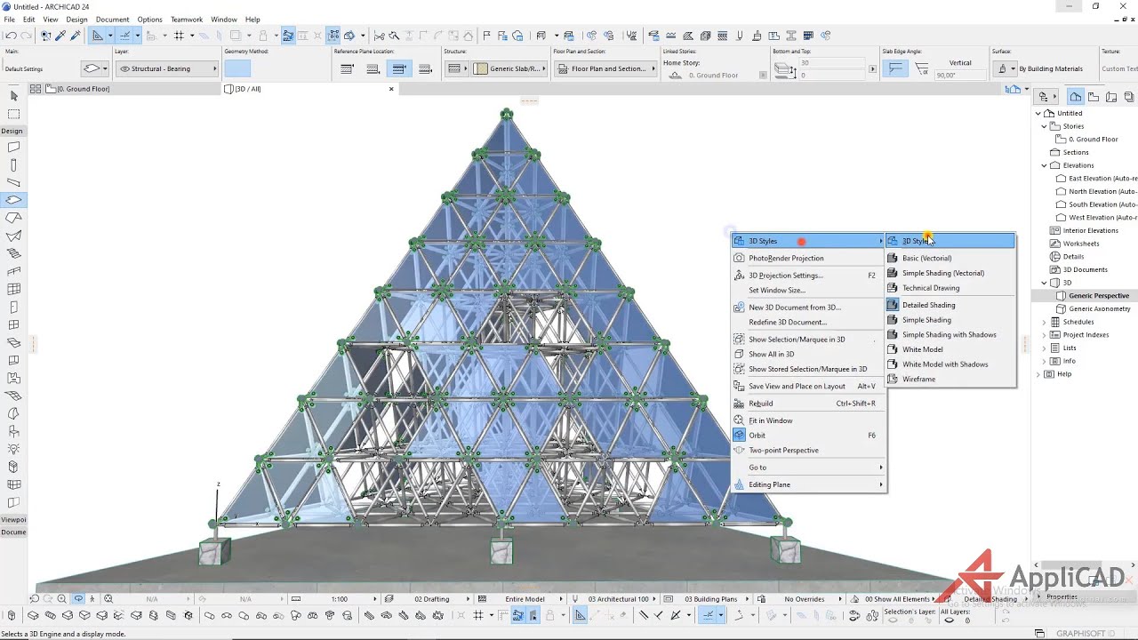 โครงสร้างเหล็กรูปทีง Pyramid ArchiCAD Pyramid Structural - YouTube