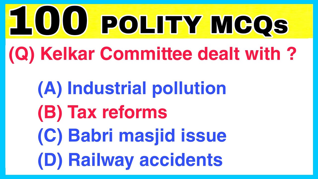 Polity Top 100 MCQs | Indian Polity GK MCQs Questions and Answers ...