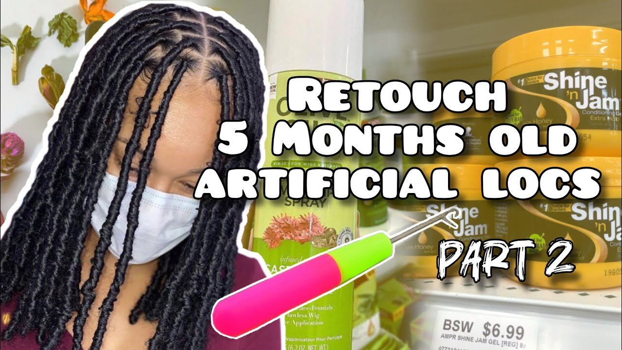 Detailed DIY 5 Months Old Artificial Locs/ Temporary Locs Retouch ...