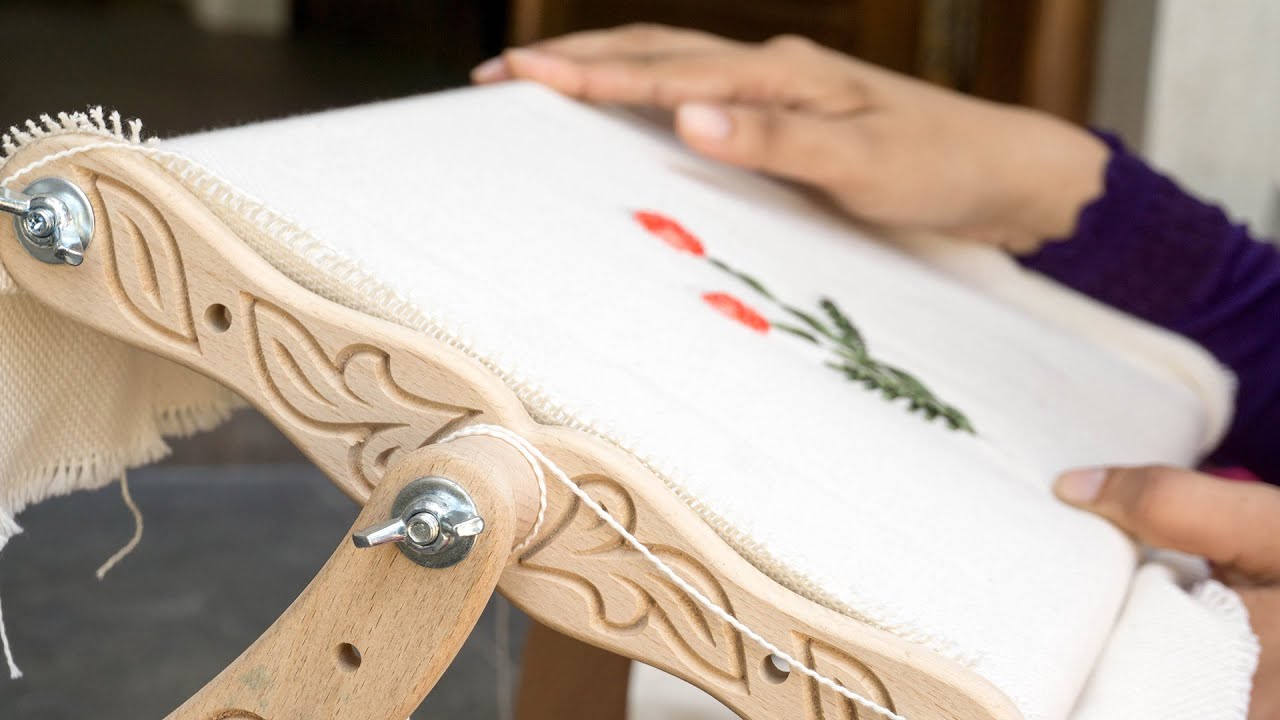 Needlework Stand for Embroidery: Simple Ribbon Flower Design by HandiWorks - YouTube