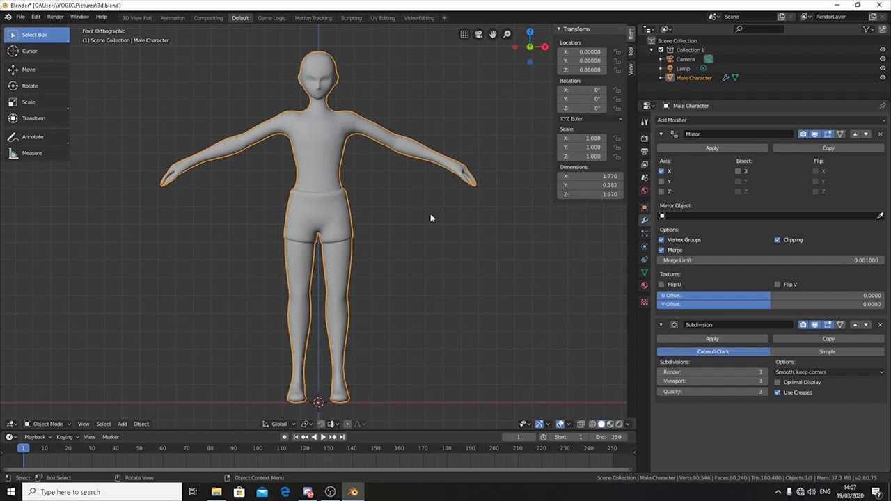 PROGRESS MODELING KARAKTER 3D - YouTube