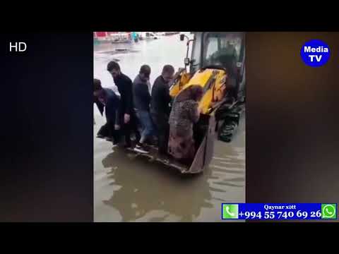 Yağışdan sonra Bakının ən son görüntüləri - GÜLÜŞ DOĞURAN MƏNZƏRƏLƏR
