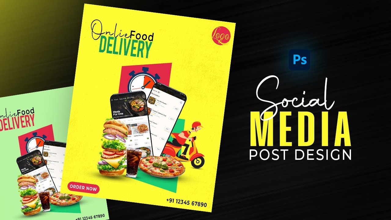 Social Media Post Ad Post in Photoshop - YouTube