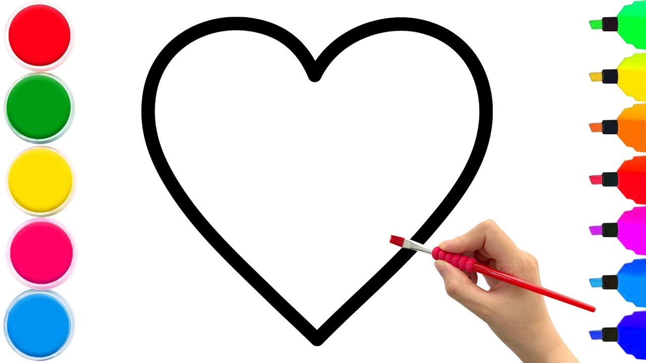 How to Draw Rainbow Heart Glitter | Step by Step - YouTube