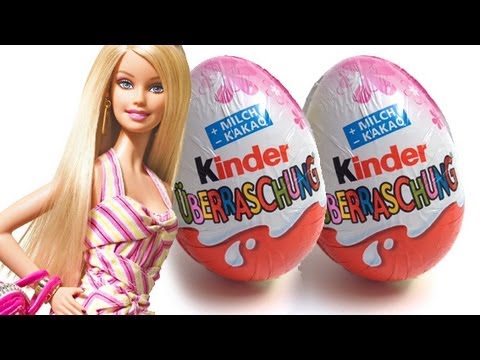 2 Barbie Kinder Surprise Eggs Unwrapping - YouTube