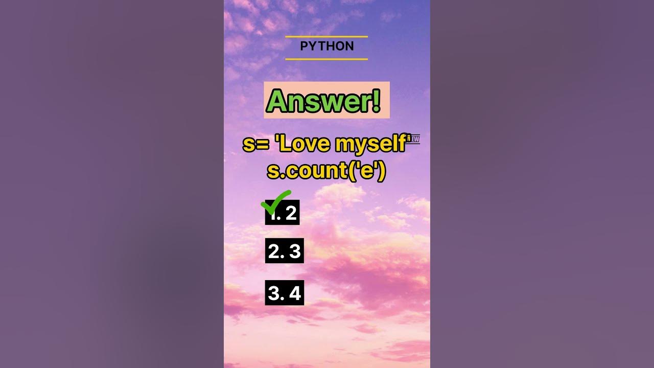Python Count Function Quiz Python Pythontutorial Pythonprogramming 5583