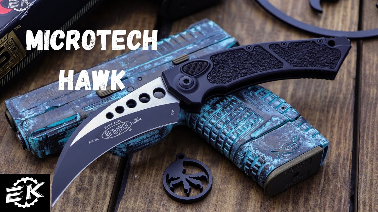 Microtech Hawk Automatic Switchblade Knife - YouTube
