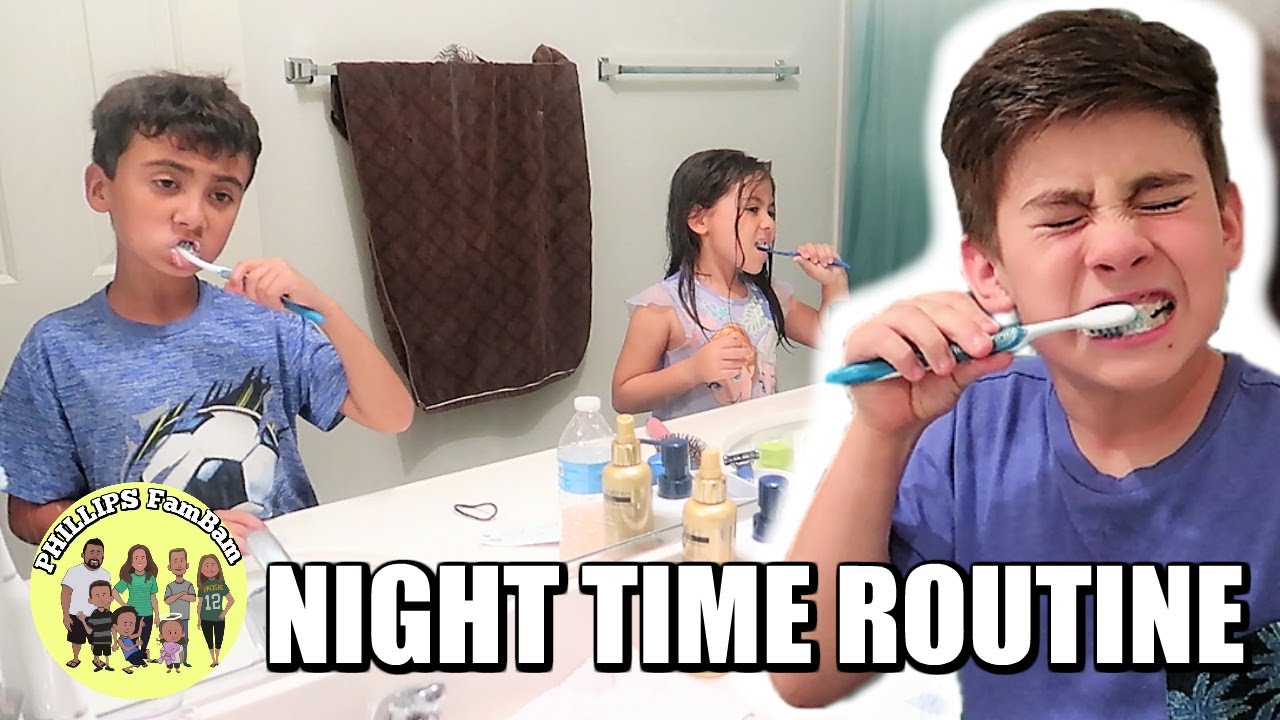 KIDS NIGHT TIME ROUTINE ON SCHOOL DAYS | KIDS NIGHTLY BEDTIME ROUTINE ...