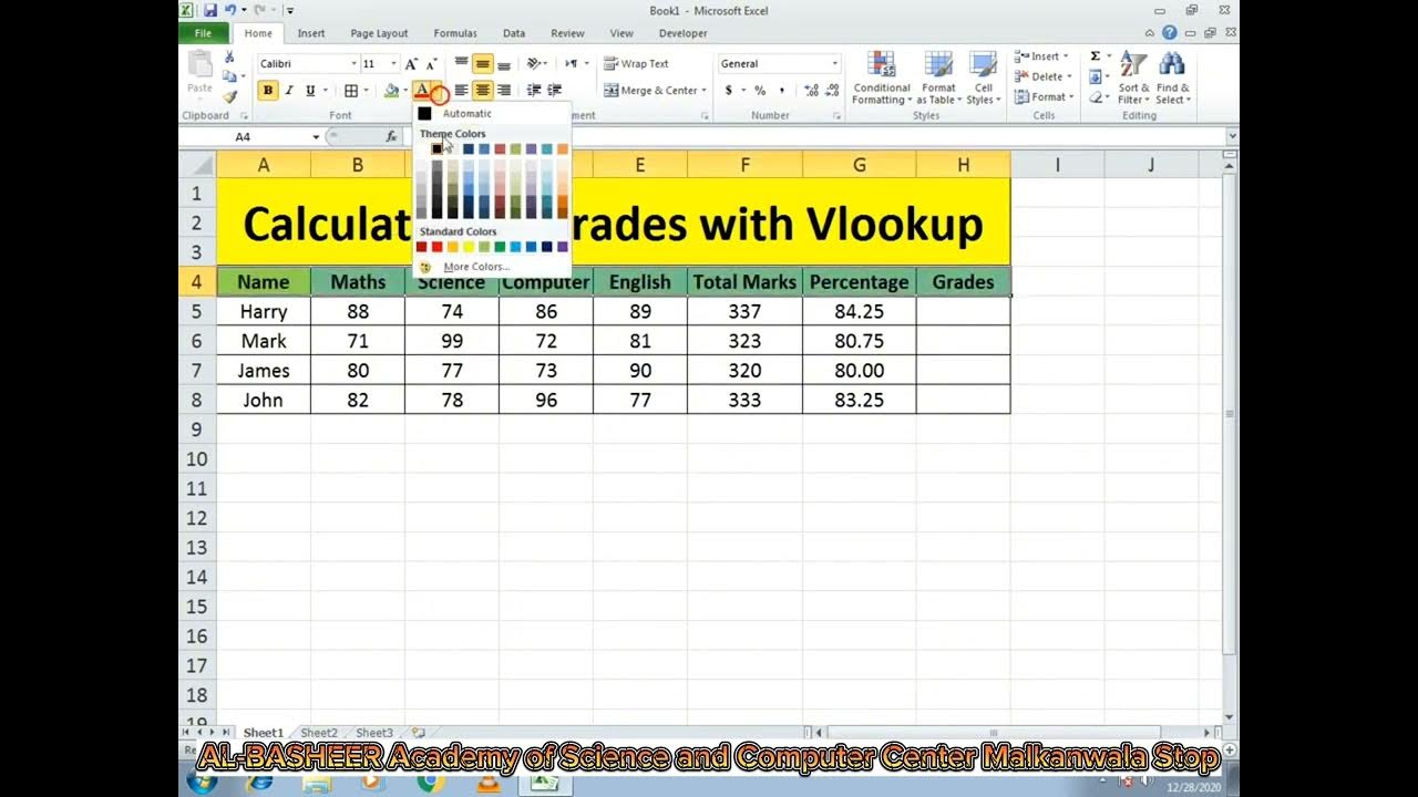 Calculate Grade with VLookUp formula in Excel in 2024 || #excel #myexceltutor #AL_BASHEER ...