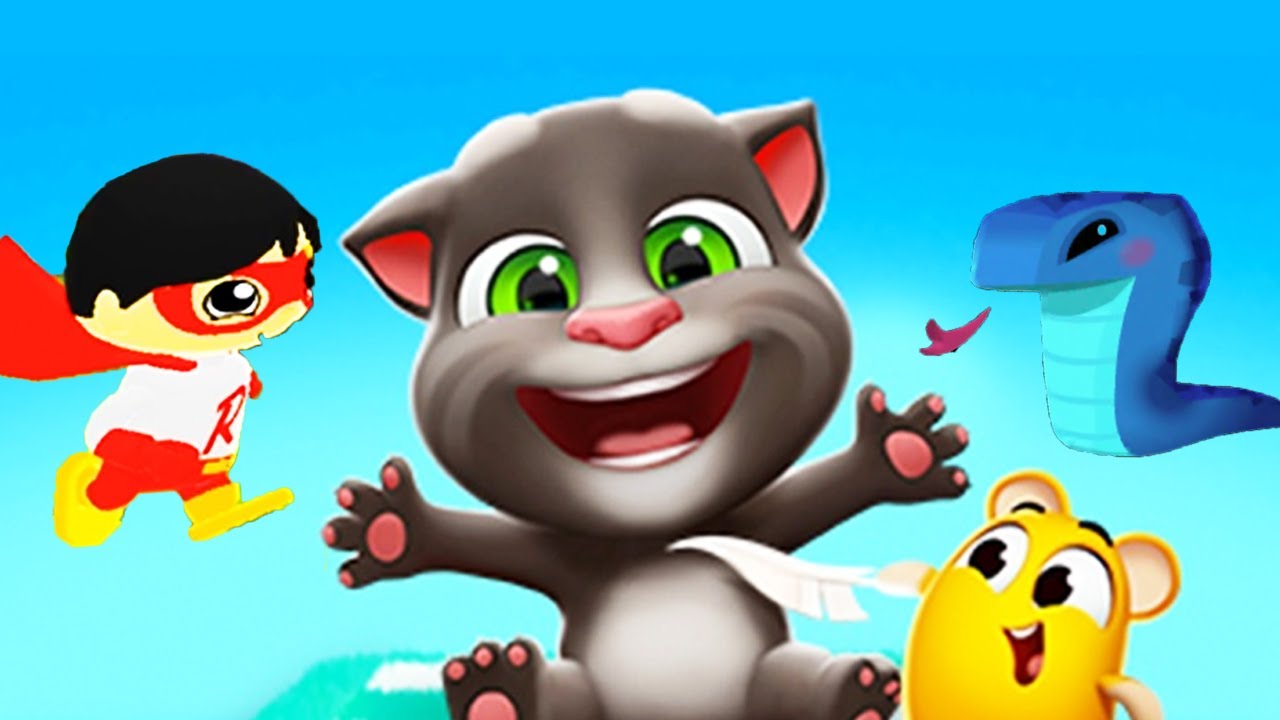 Tag with Ryan│Dash Tag│My Talking Tom 2-play games(Space Trails, Cupid ...