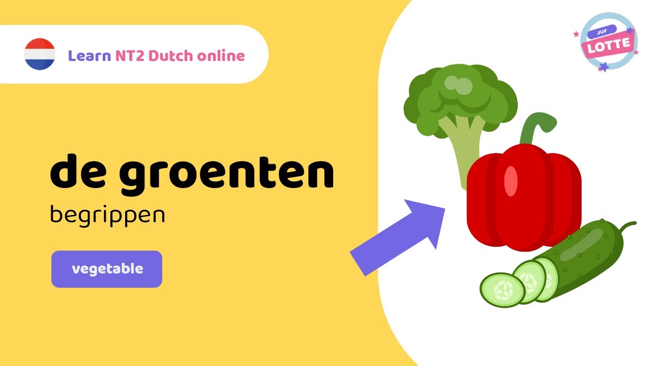 NT2 les: "de groenten” begrippen 🍅🥕🥬 | Juf Lotte #learndutch - YouTube