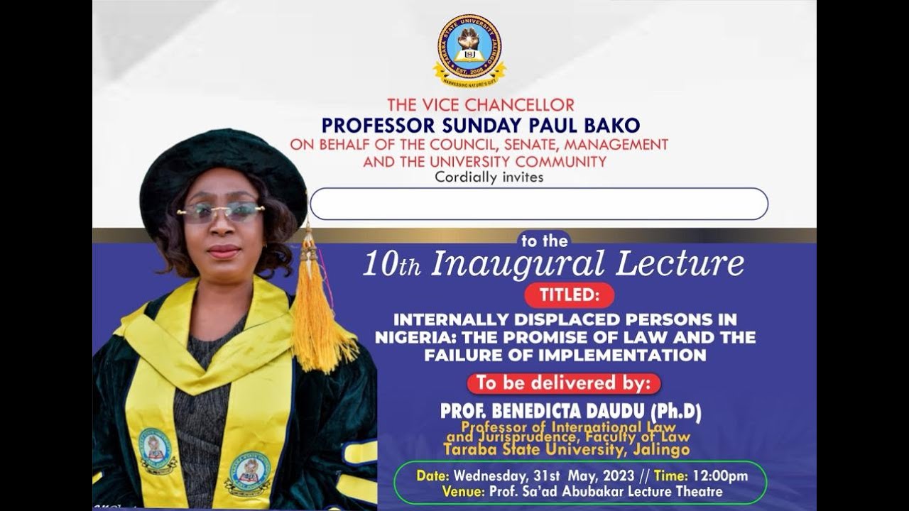 TSU 10TH INAUGURAL LECTURE BY PROF. BENEDICTA DAUDU (Ph.D)LL.B, LL.M ...
