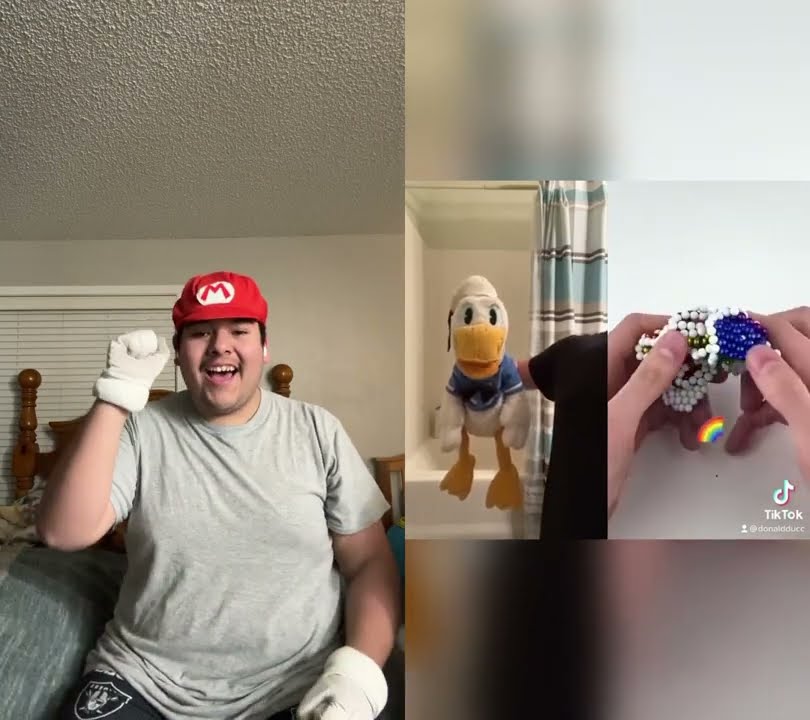 Mario beats Donald Duck #duet #puppet - YouTube