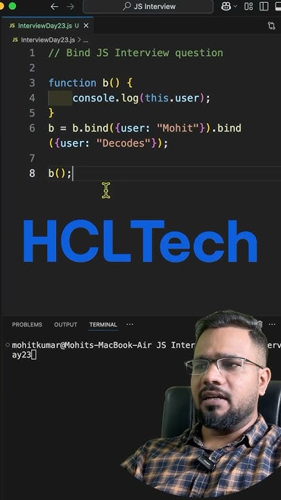 JavaScript Interview Question #23 | #MohitDecodes #code #logic #interview #javascript #DSA - YouTube