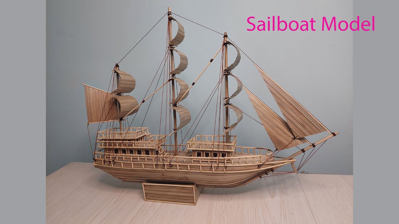 Make a sad boat model with bamboo slats (p3) // Craft - DIY - YouTube