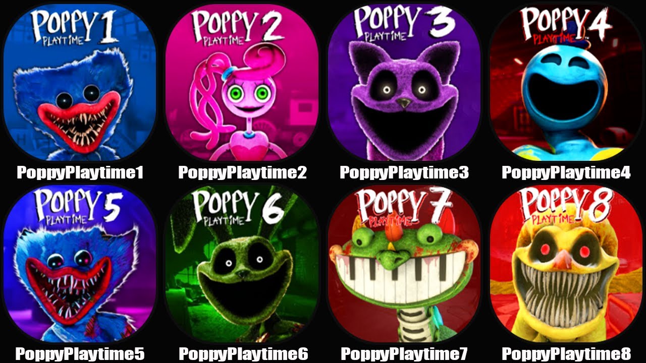 Poppy Playtime Chapter 1 to 8,Poppy Playtime Chapter 4 Mobile,Poppy 3-2 ...