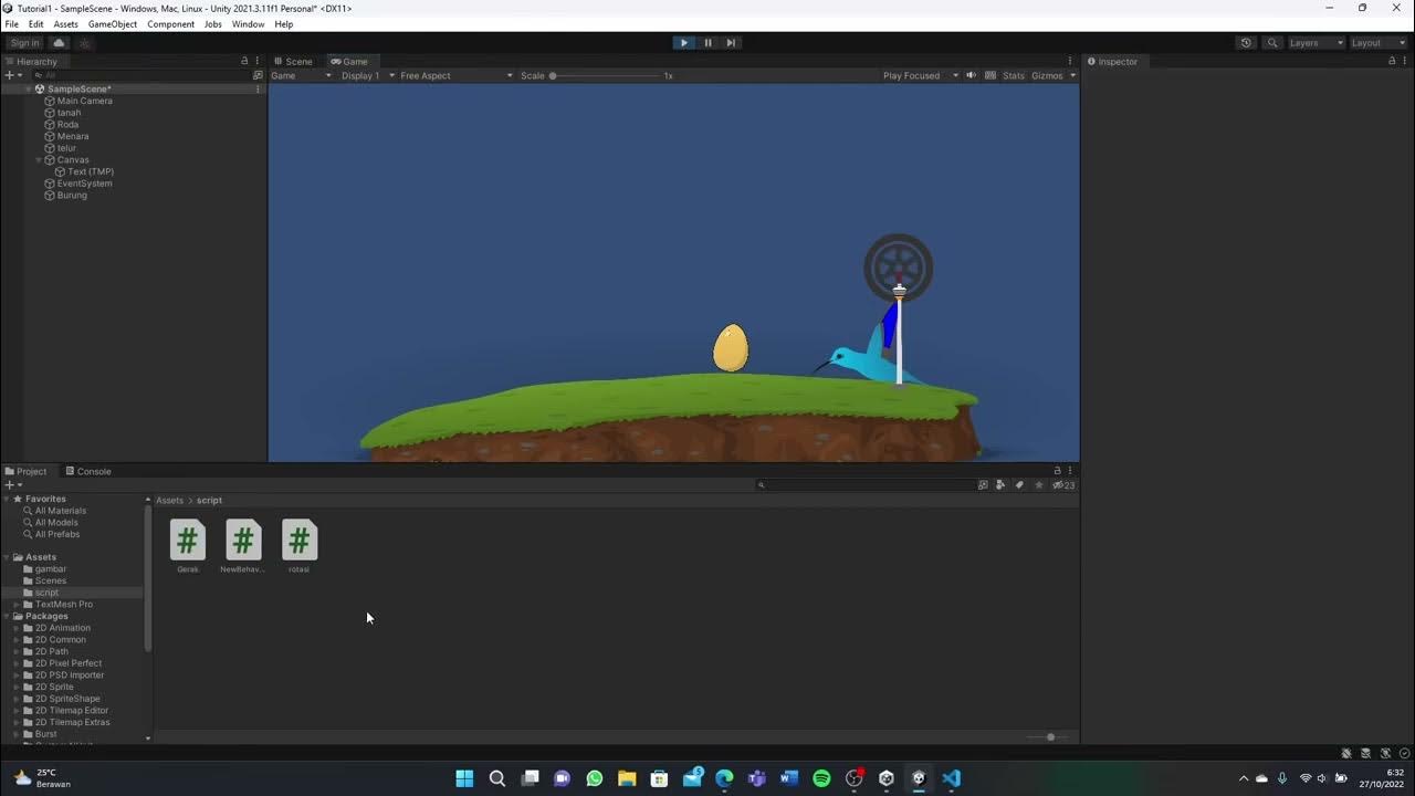 Tutorial Unity Menggerakkan Sebuah Objek - YouTube