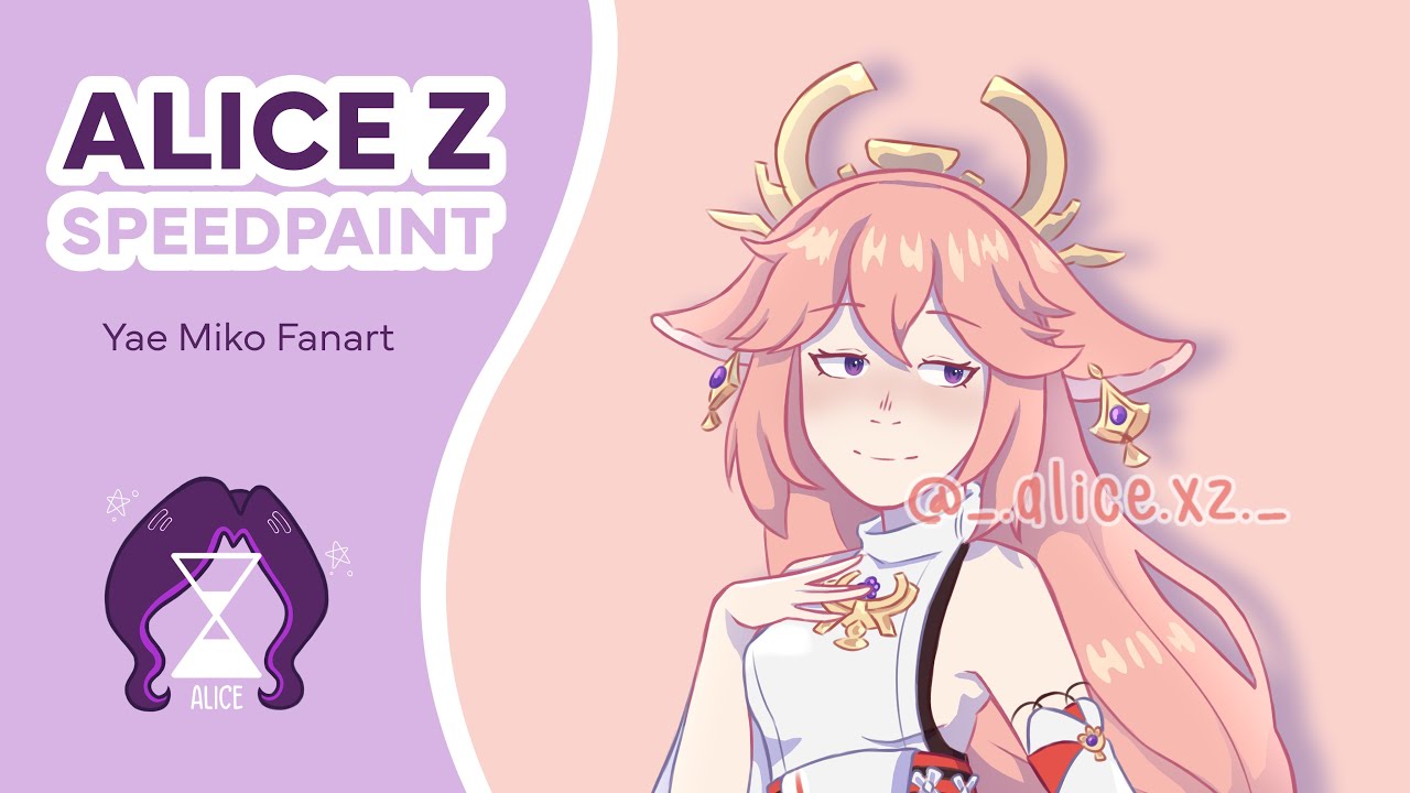 Genshin Impact Fanart - Yae Miko [Alice Z - Speedpaint] - YouTube