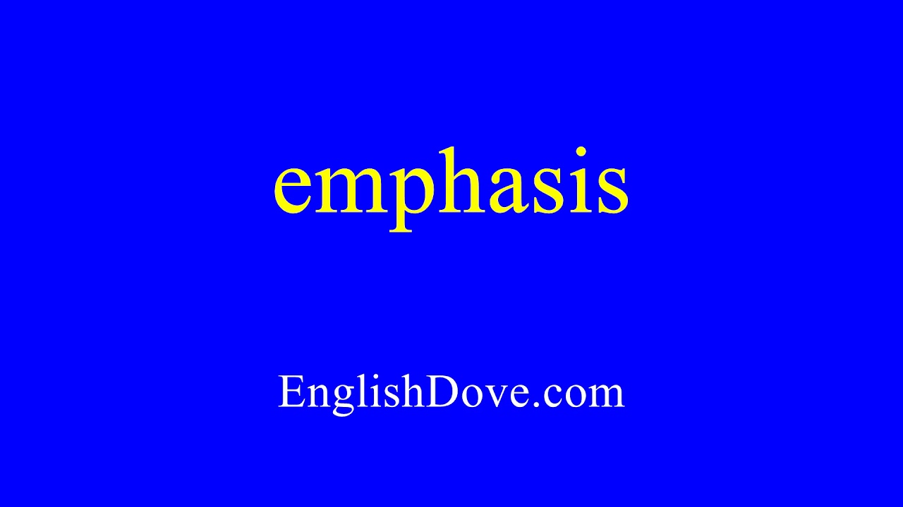 How to pronounce emphasis in American English. - YouTube