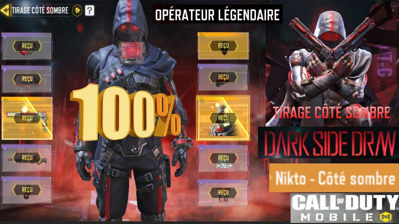 *100 %* Tirage côté sombre (Dark side draw) avec skin de perso ...