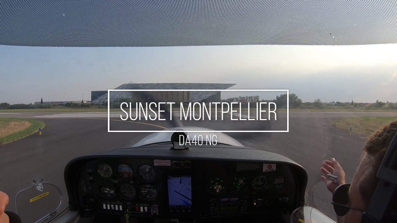 Sunset Montpellier, France (in DA40NG) - YouTube